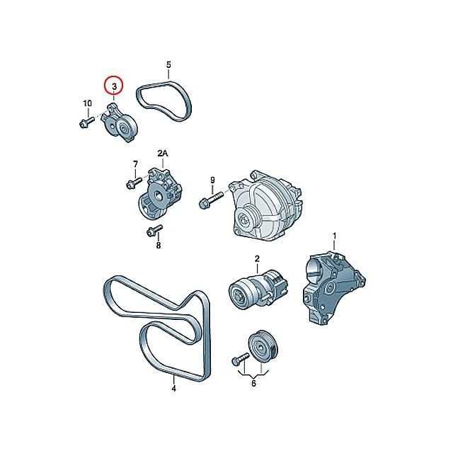 スーパーチャージャー用 ベルトテンショナー フォルクスワーゲン ゴルフ6 1KCAV 1KCAVK 1KCTH 1KCTHK GOLF6 ...