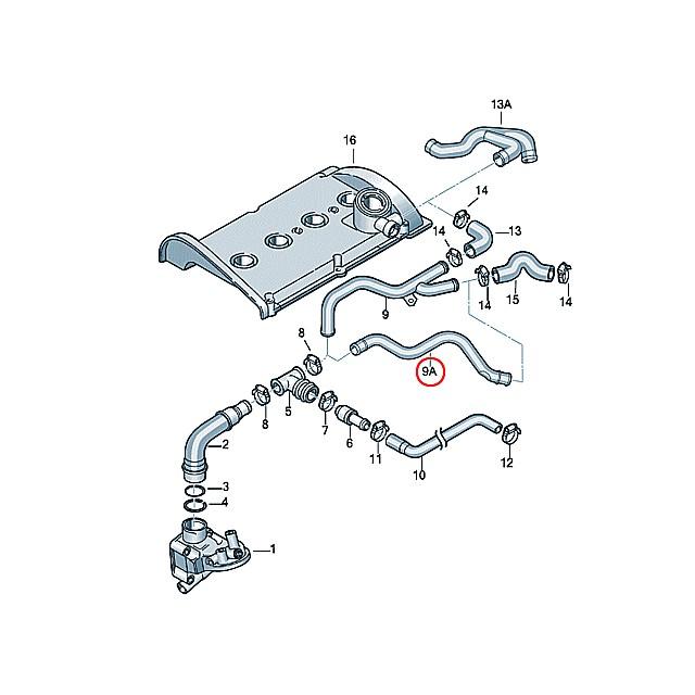 Audi（アウディ） ブローバイホース TT 8NAUQ 8NBVR ブリーザーチューブ ブリーザーホース 06A103213AF : セント ...