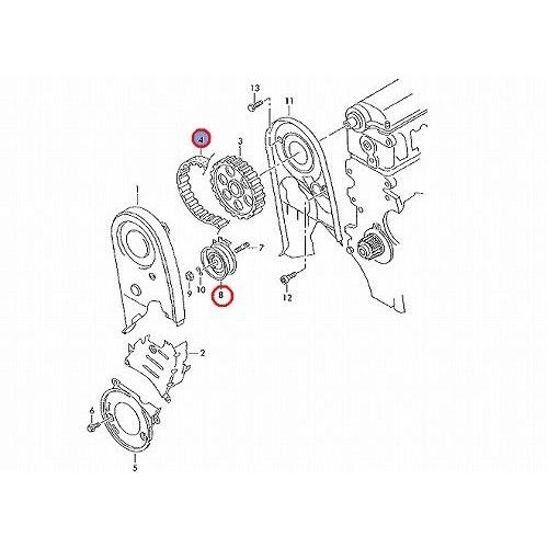 Audi タイミングベルトテンショナーセット アウディ A3/S3 8PBGU 8PBSE 06A109119C 06A109479C ...