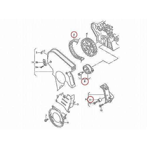 タイミングベルトテンショナーセット フォルクスワーゲン ニュービートル 9CAWU 06B109119A 06B109243F ...