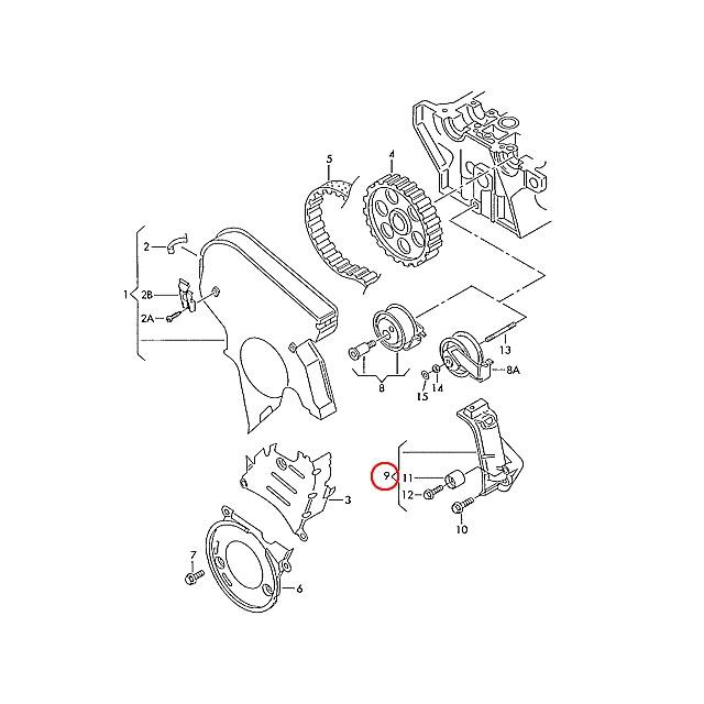 フォルクスワーゲン（Volkswagen） タイミングベルトテンショナーダンパー ニュービートル 9CAWU 06B109477 ブラケット ...