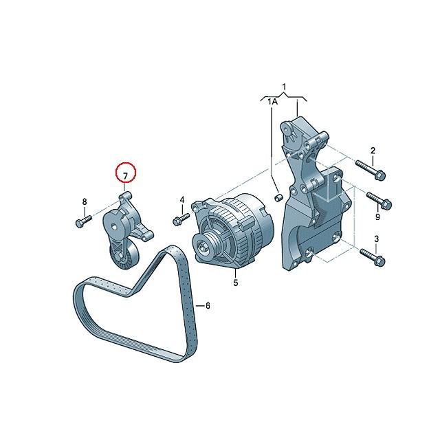 Audi 外ベルト用テンショナー アウディ TT/TTS 8JBWA 8JCDLF 06F903315 ベルトタイトナー AUDI : セント ...