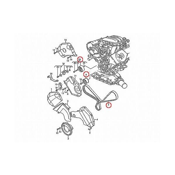 フォルクスワーゲン（Volkswagen） タイミングベルト ベルトテンショナー セット アウディ パサート A4 S4 A6 S6 ...