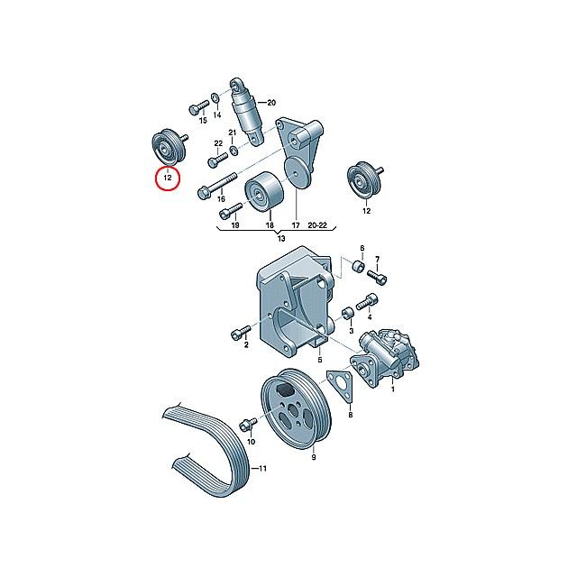 フォルクスワーゲン オルタネーター側 アイドルプーリー トゥアレグ 7LBJNA 07D145276C アイドラープーリー VW ...