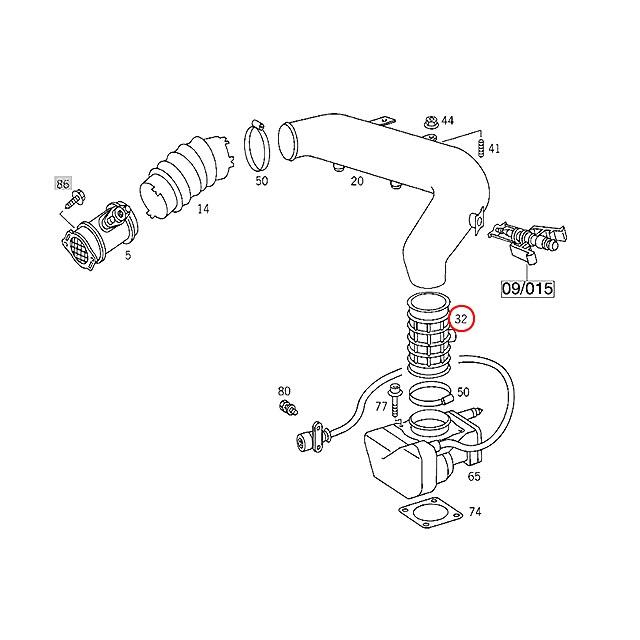 Mercedes-Benz 純正品 インテークパイプ ハウジング メルセデスベンツ R129 W124 W140 W202 W463 M104 ...