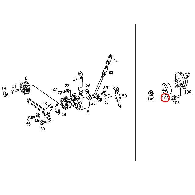 ベルトテンショナープーリー 80mm メルセデスベンツ Sクラス W140 300SE S280 S320 M104 直6エンジン ...