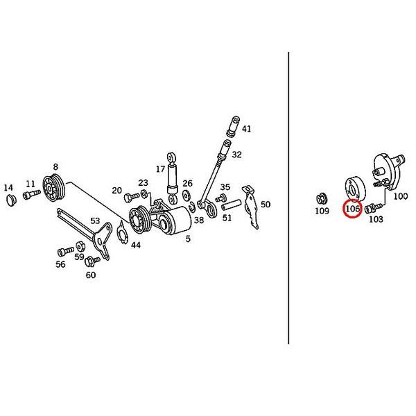 Mercedes-Benz ベルトテンショナープーリー 80mm メルセデスベンツ W208 W202 W203 W124 W210 W463 ...