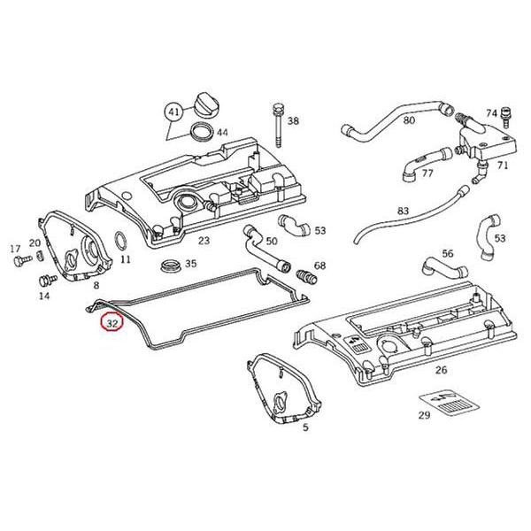 タペットカバー ガスケット パッキン メルセデスベンツ Cクラス W202 C200 C200コンプレッサー C220 C230 M111 直 ...