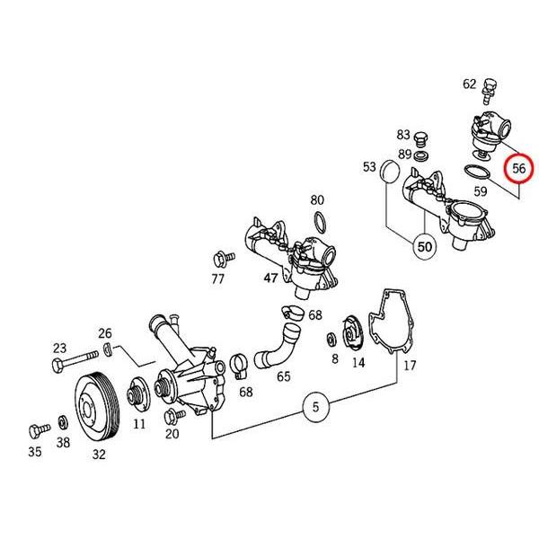 サーモスタット 87度開弁 メルセデスベンツ Eクラス W210 E230 M111 直4エンジン : 1112000315 : セントピア ...