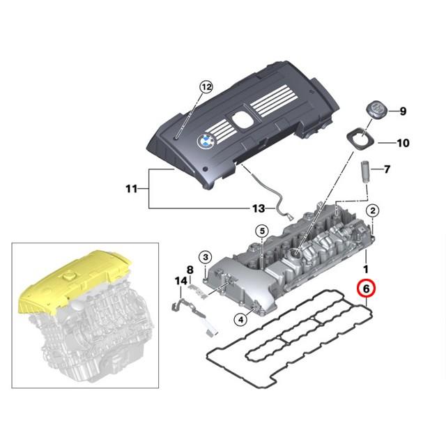 BMW タペットカバー パッキン E82 E90 E91 E92 E93 F01 F02 X6(E71) Z4(E89) N54 直6エンジン : セントピア ショッピングストア - 通販 ...