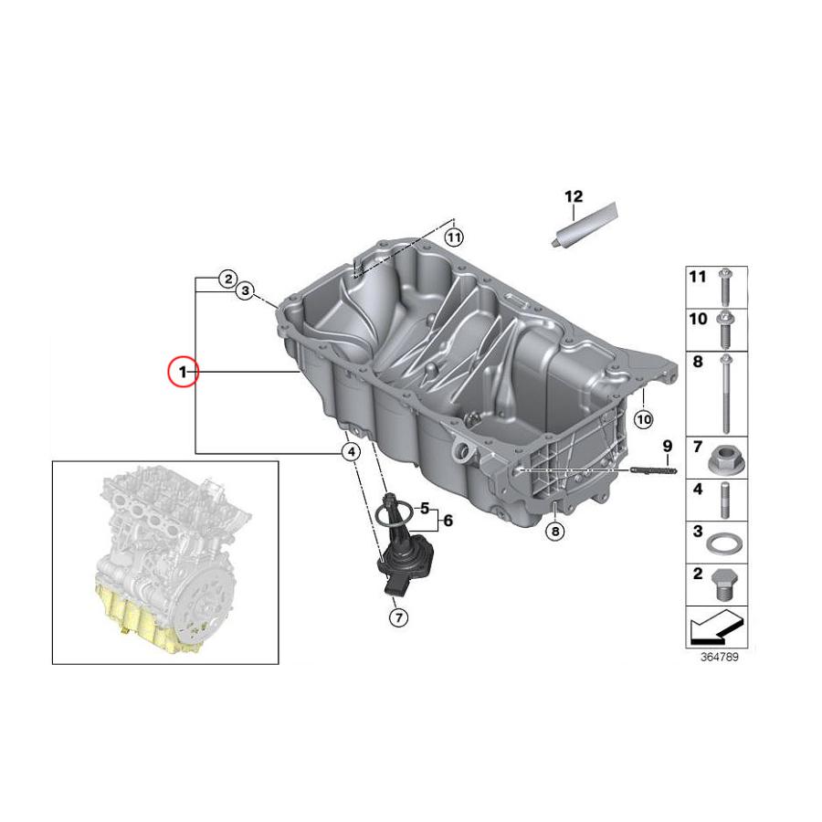 BMW 純正品 エンジンオイルパン BMW 2シリーズ F45 F46 220i 225i 2A20 2D20 6V20 : セントピア ...