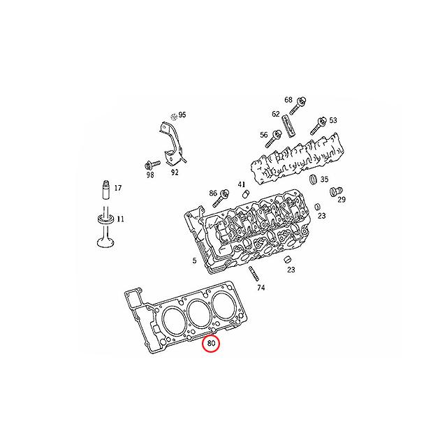 Mercedes-Benz シリンダーヘッドガスケット 右側 メルセデスベンツ SLクラス R129 SL320 M112 V6エンジン ...