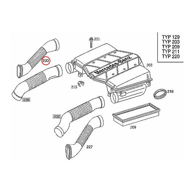 Mercedes-Benz 純正品 エアインテークホース コネクティングパイプ メルセデスベンツ Sクラス W220 S320 S350 ...