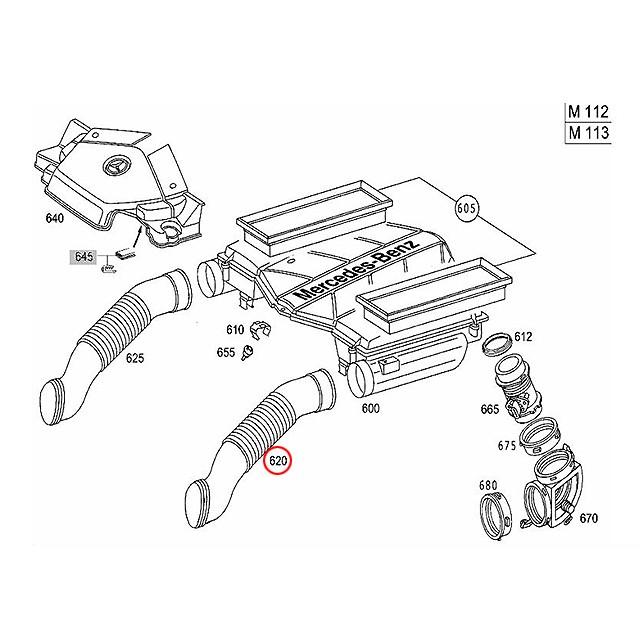 Mercedes-Benz 純正品 エアインテークホース コネクティングパイプ メルセデスベンツ Sクラス W220 S320 S350 ...