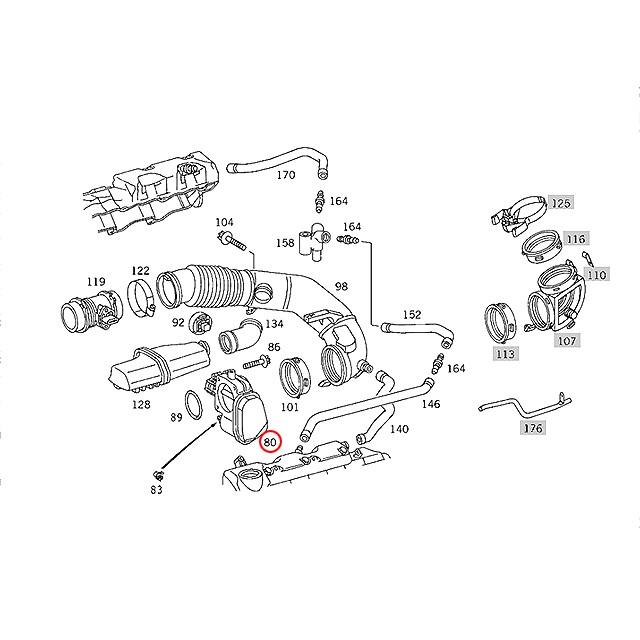 Mercedes-Benz スロットルボディ スロットル バタフライ サポート メルセデスベンツ CLKクラス W209 CLK240 ...