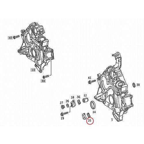 タイミングケース ガスケットシール メルセデスベンツ CLクラス W215 CL500 M113 V8エンジン : 1121840161 ...