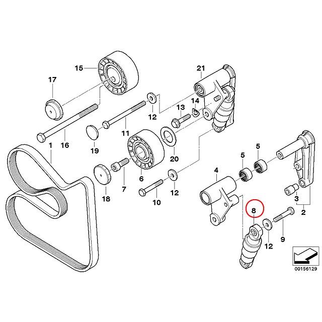 BMW ベルトテンショナー ダンパー E36 E46 E34 E39 E60 E61 X3(E83) X5(E53) Z3(E36) Z4(E85) M50 M52 M54 S50 S54(直 ...