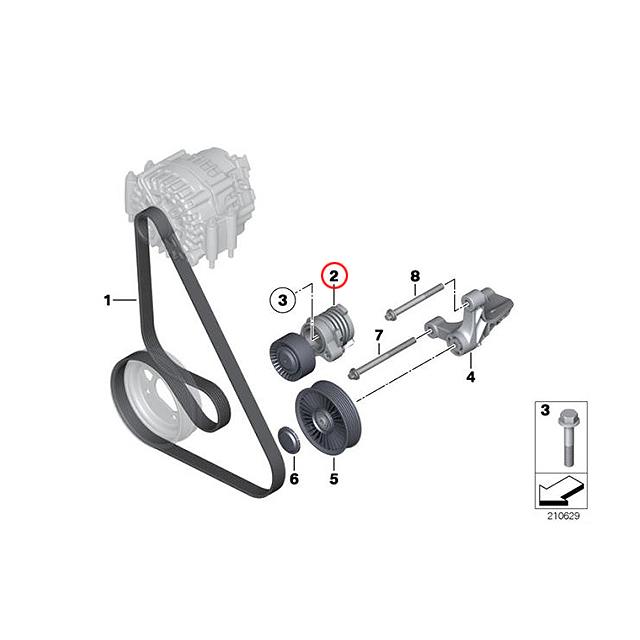 純正品 ベルトテンショナー BMW 7シリーズ G11 G12 750i 750Li 7A44 7F44 N63 V8エンジン ...