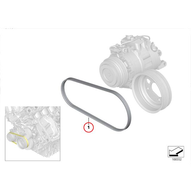 BMW エアコンコンプレッサー用 ファンベルト Vベルト BMW F01 F02 F07 F10 F11 F12 F13 X5(E70) X5 ...
