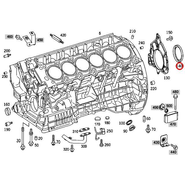Mercedes-Benz クランクシール リア メルセデスベンツ Eクラス W211 E240 E320 E500 E55AMG E63AMG M112 V6エンジン M113 M156 ...