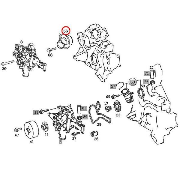 Mercedes-Benz 純正品 サーモスタット 87度開弁 メルセデスベンツ W219 W215 W211 W463 R230 W220 ...
