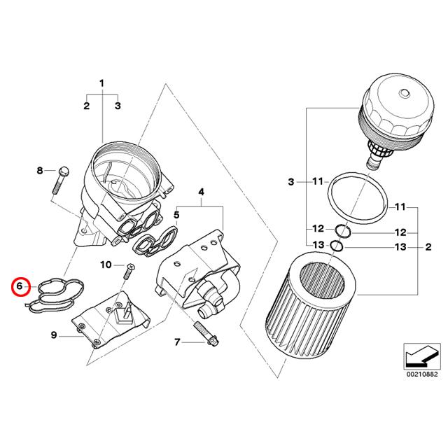 BMW オイルフィルターケース ガスケット E82 E87 E88 E46 E90 E91 E92 X1(E84) N42 N43 N45 N46 直4エンジン : セントピア ショッピング ...