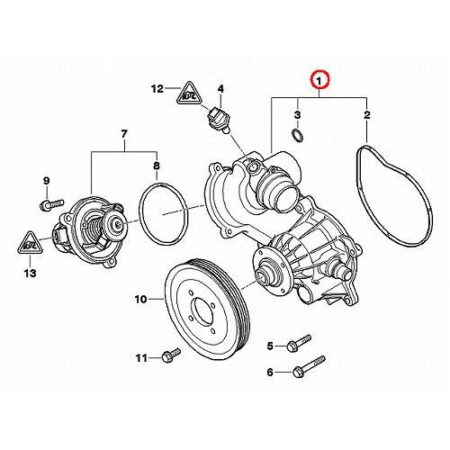 BMW ウォーターポンプ 7シリーズ E65 E66 735i 745i 745Li GL36 GL44 GN44 N62 V8エンジン ...