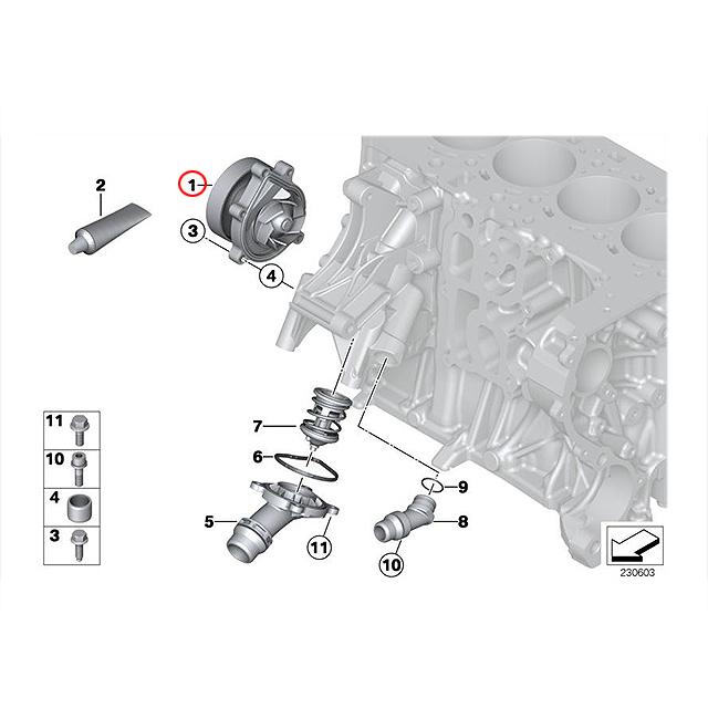MINI（ミニ） ウォーターポンプ R60 R61 クーパーD クーパーSD XD20A XD20F ZB20 RS20 N47N 直4 ...