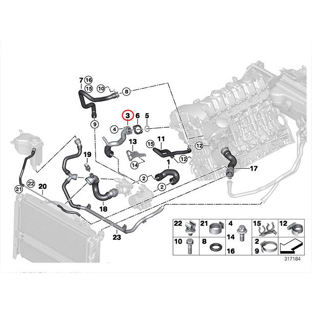 BMW 純正品 ウォーターホース E60 E61 E63 E87 E90 E91 E92 X1(E84) X3(E83) Z4(E85) Z4(E86) Z4(E89) : セントピア ...