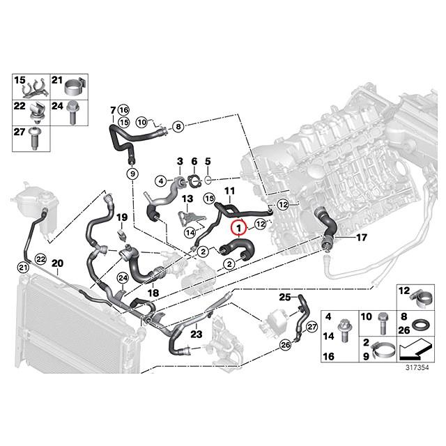 BMW ウォーターホース E60 E61 E63 E87 E90 E91 E92 X1(E84) X3(E83) X5(E70) Z4(E85) Z4(E86) Z4(E89) : セントピア ...