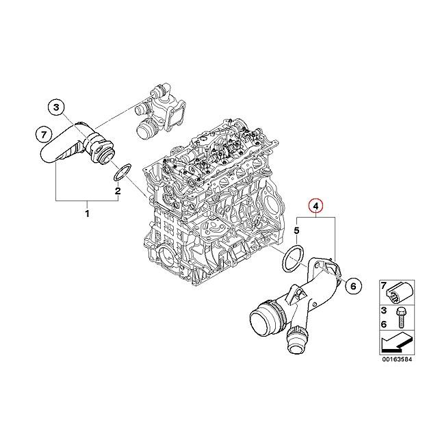 ウォーターフランジ BMW E82 E87 E88 E46 E90 E91 E92 X1(E84) Oリング付 :11537560130:セントピア ショッピングストア - 通販 ...