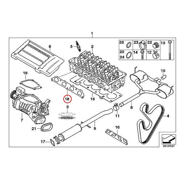 MINI インテークマニホールド ガスケット MINI(ミニ) R52 R53 クーパーS RH16 RE16GP RE16 W11 直4 ...