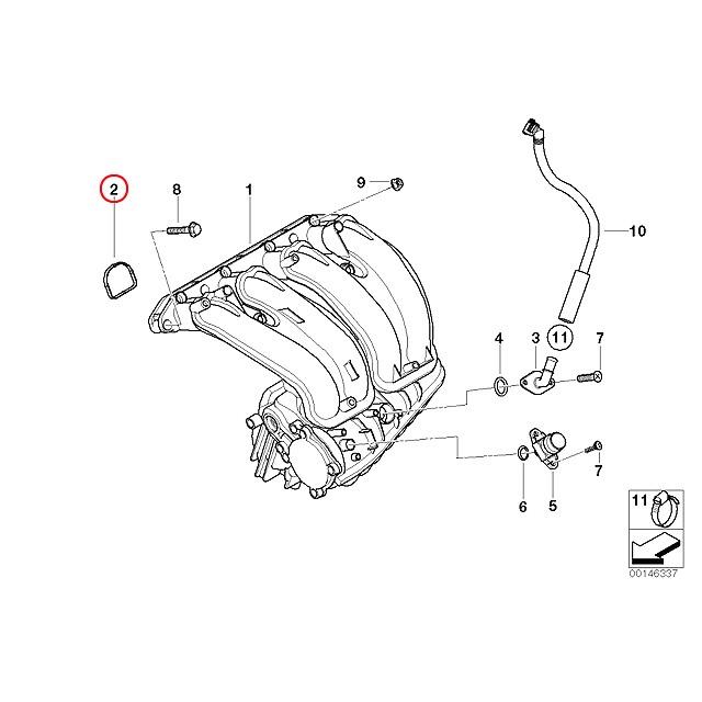 BMW インテークマニホールド ガスケット 3シリーズ E90 E91 E92 320i VA20 VR20 WA20 N46(直4)エンジン ...
