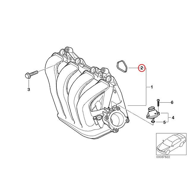 MINI（ミニ） インテークマニホールド ガスケット(1個) R50 R52 クーパー ワン RA16 RF16 W10 直4エンジン ...