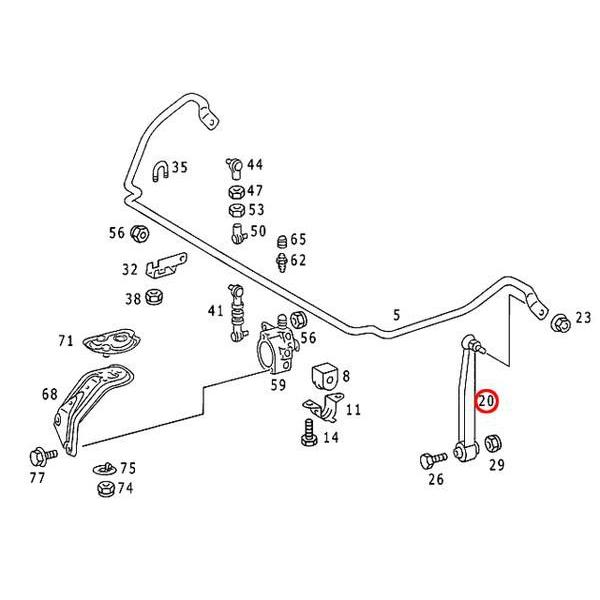 Mercedes-Benz（メルセデス・ベンツ） スタビリンクロッド リア 左右共通(1本) SLKクラス R171 SLK200 ...