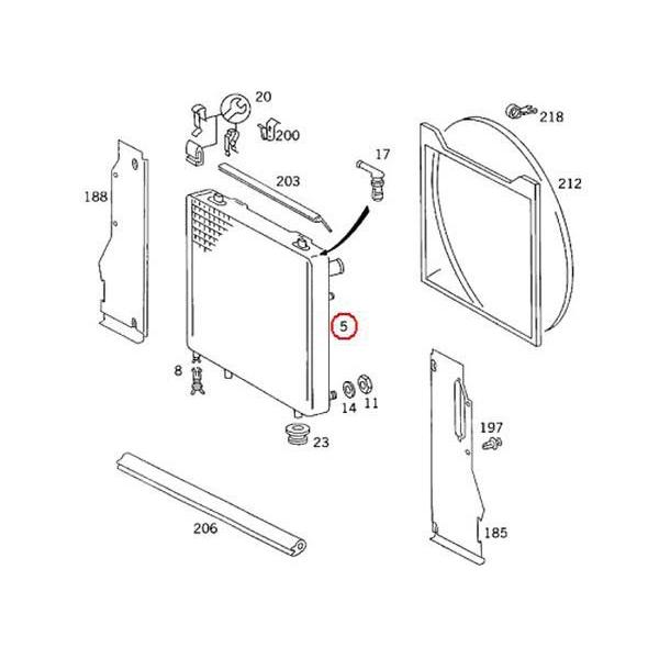 ラジエター メルセデスベンツ Eクラス W124 220E 220TE E220 M111 直4エンジン : 1245006303 : セント ...