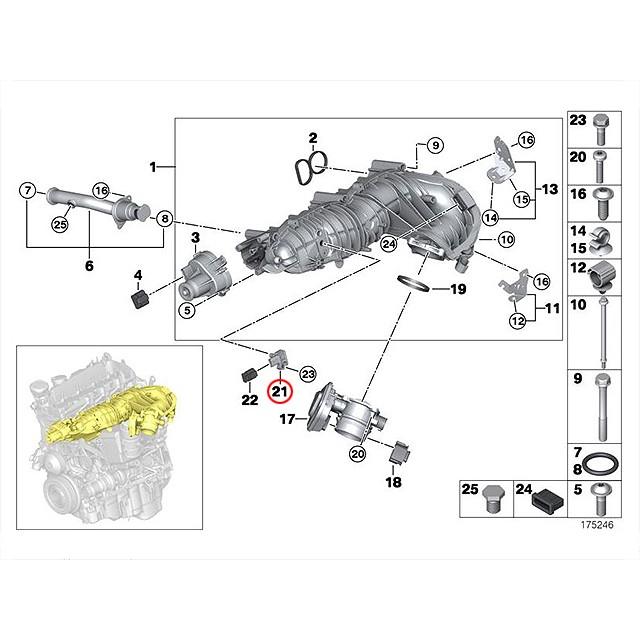インテーク プレッシャーセンサー BMW X3シリーズ F25 20d WY20 N47 直4エンジン : 13627804742-ed03 ...