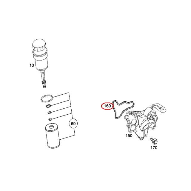 オイルクーラー ガスケット メルセデスベンツ Sクラス W222 S600 S65AMG M277 M279 V12エンジン ...