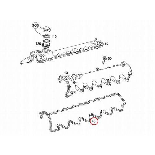 タペットカバー ガスケット パッキン 左側 メルセデスベンツ CLクラス W216 CL600 CL65AMG M275 V12エンジン ...