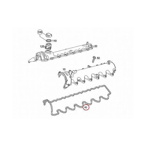 タペットカバー ガスケット 左側 メルセデスベンツ W215 W216 R230 W220 W221 M137 M275 V12エンジン ...