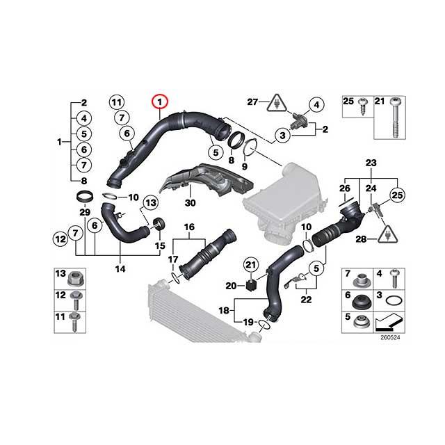 BMW エアインテークホース 3シリーズ E90 E91 E92 E93 335i PM35 UV35 KG35 DX35 : セントピア ...