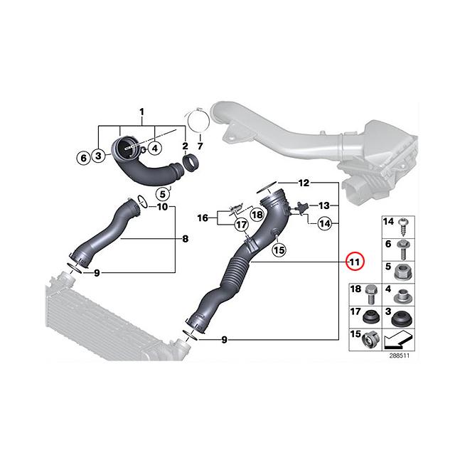 BMW 純正品 エアダクト ASSY BMW 3シリーズ F30 F31 F34 335i Hybrid3 3F30 3A30 3X30 ...