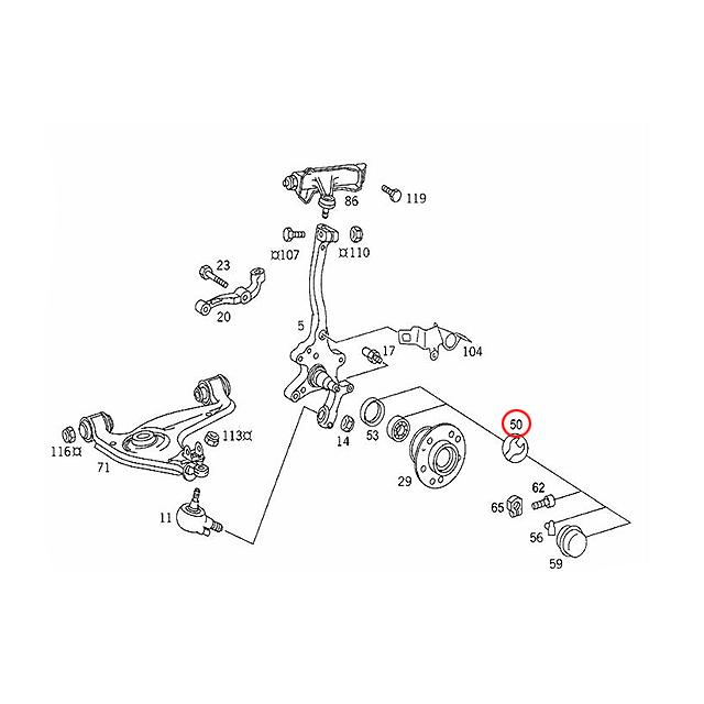 Mercedes-Benz（メルセデス・ベンツ） ホイール ハブベアリング フロント 左右共通(1個) S/CLクラス W140 300SE ...