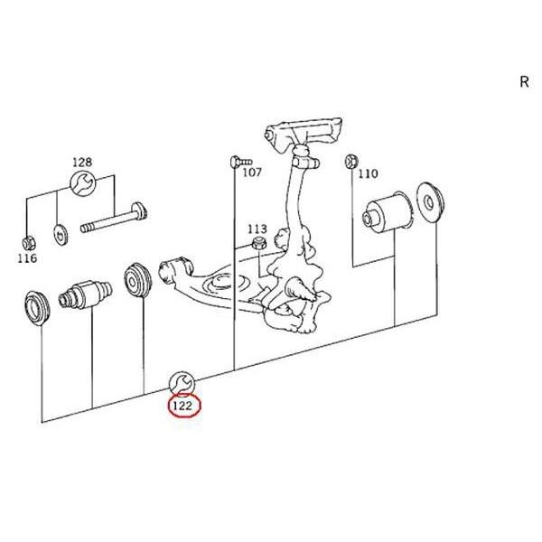 Mercedes-Benz ロアアーム ブッシュキット フロント メルセデスベンツ Sクラス W140 300SE S320 S280 ...