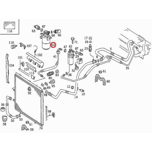 Mercedes-Benz エアコン リキッドタンク メルセデスベンツ Sクラス W140 300SE 400SEL 500SE 600SE ...