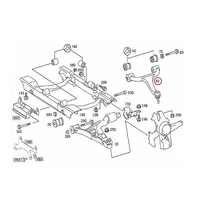 Mercedes-Benz（メルセデス・ベンツ） アッパーアーム フロント 左側 Mクラス W163 ML270CDI ML320 ML350 ...