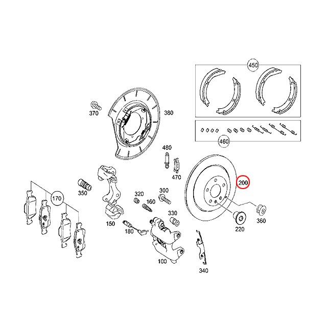 ブレーキローター リア 左右セット メルセデスベンツ Rクラス W251 R350 R500 2010年10月以前 :1644231212 ...