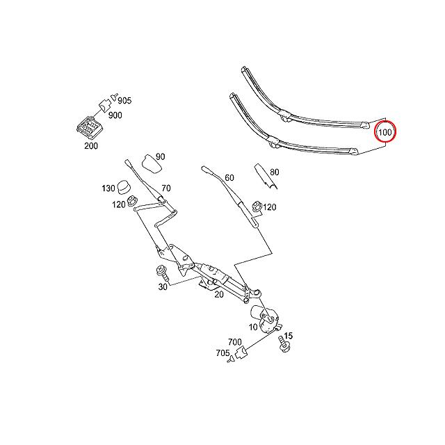 Mercedes-Benz フロント ワイパーブレード 左右セット メルセデスベンツ Rクラス W251 R350 R500 R550 ...