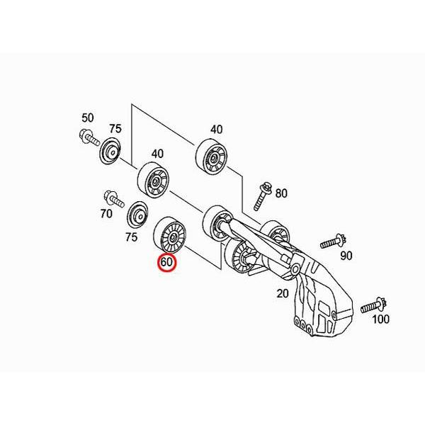 アイドラープーリー メルセデスベンツ Bクラス W245 B170 B180 B200 M266 直4エンジン :1662020619 ...