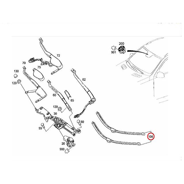 Mercedes-Benz フロント ワイパーブレード 左右セット メルセデスベンツ Mクラス W166 ML350 ML350D ...